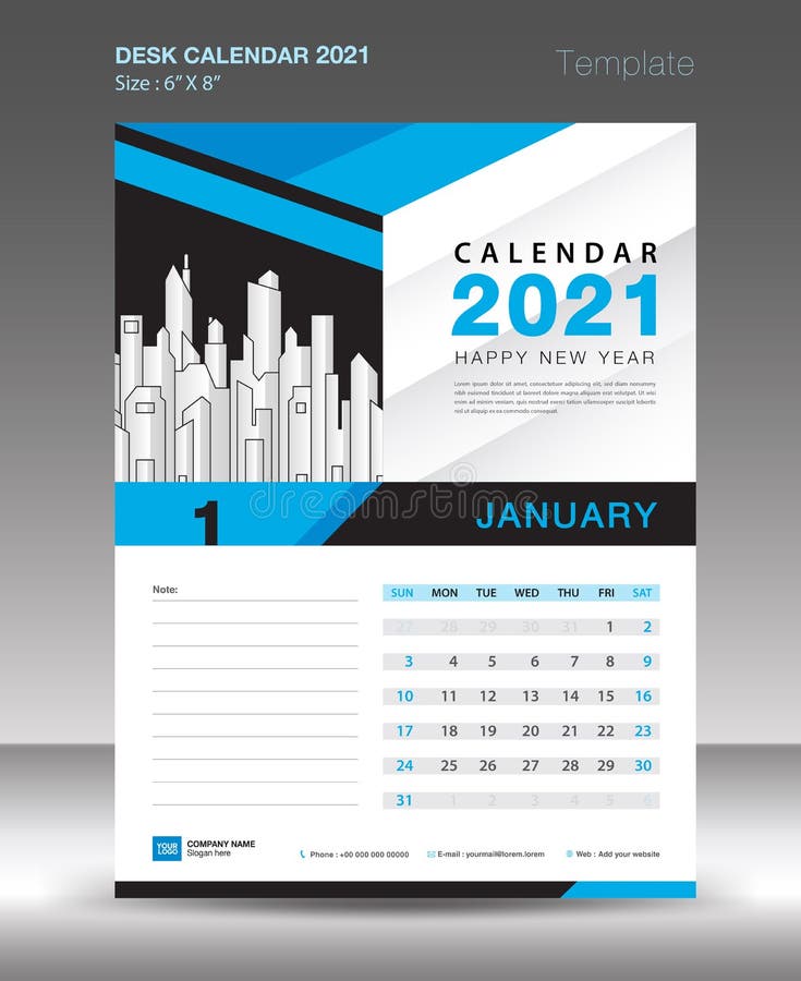 Set Blue Desk Calendar 2017 Template Design, Cover Desk Calendar Stock ...
