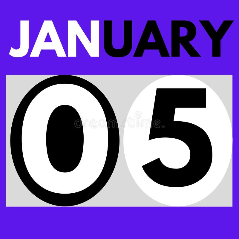 January 5 . Modern daily Calendar Icon .date ,day, Month Stock ...