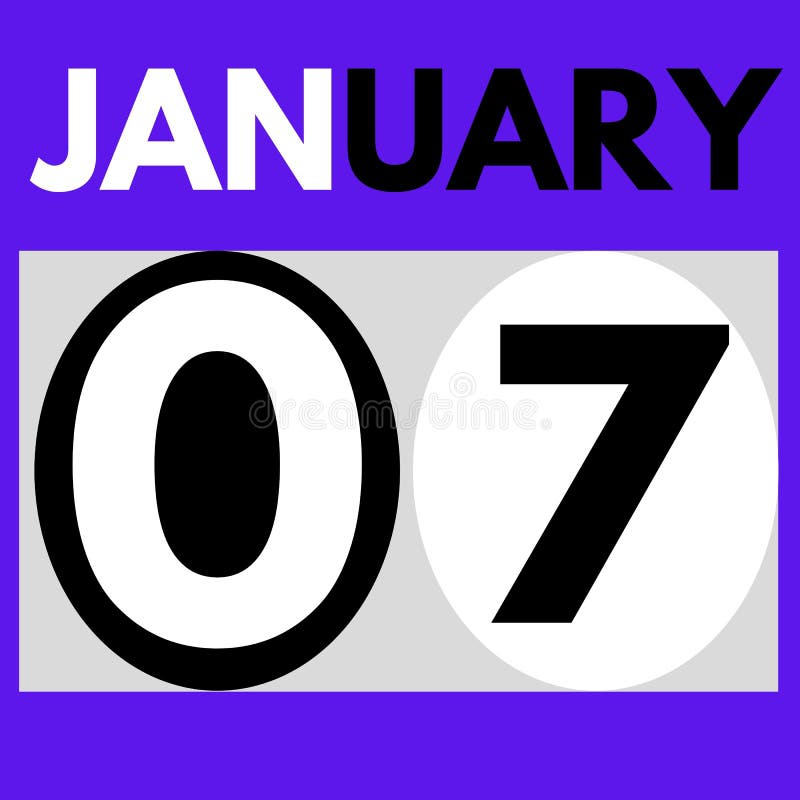 January 7 . Modern daily Calendar Icon .date ,day, Month Stock ...