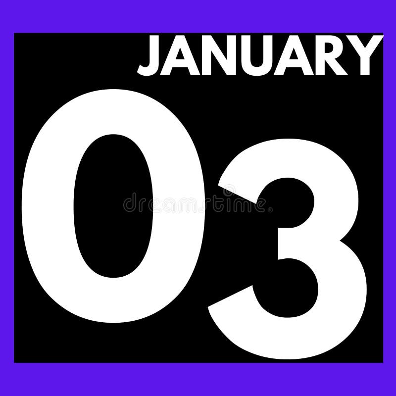 January 3 . Modern daily Calendar Icon .date ,day, Month Stock ...