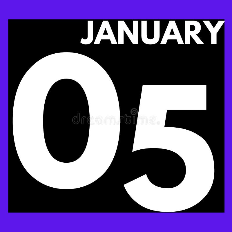 January 5 . Modern daily Calendar Icon .date ,day, Month Stock ...