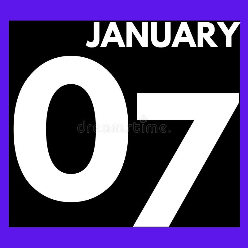 January 7 . Modern daily Calendar Icon .date ,day, Month Stock ...