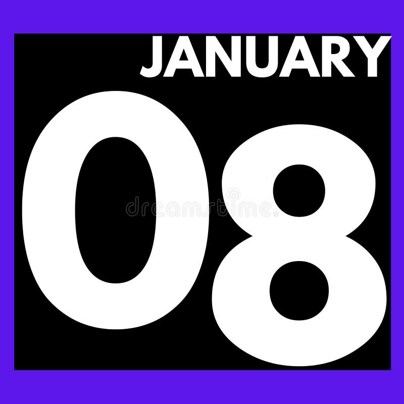 January 8 . Modern daily Calendar Icon .date ,day, Month Stock ...