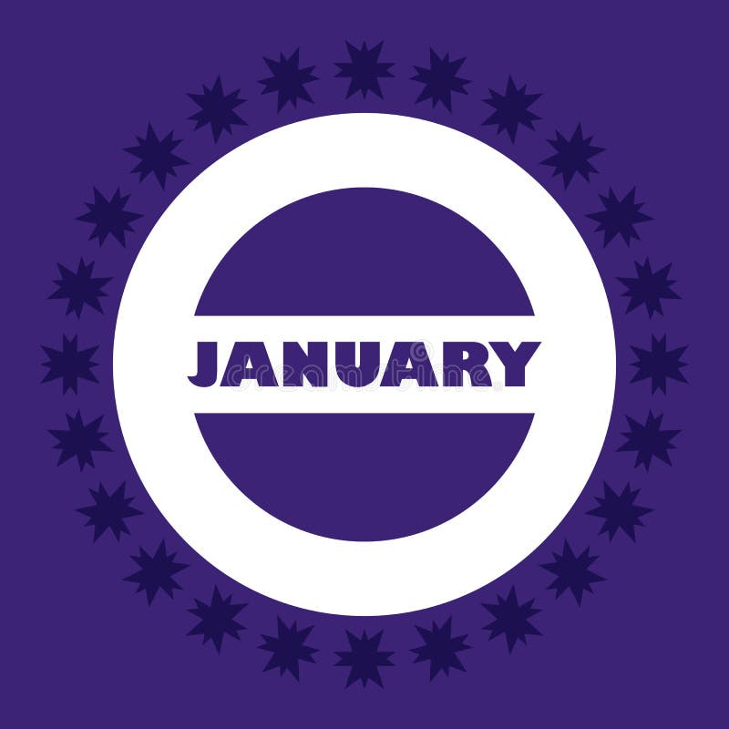 January Month on Circle Shape Vector Illustration. Stock Vector ...