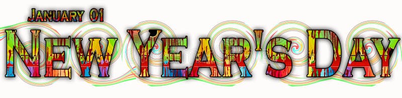01 January, New Year S Day, Text Effect on White Background Stock ...