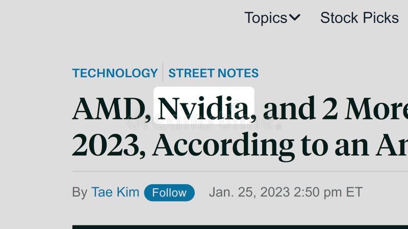 January 2023: Nvidia Headlines Fast Sequence Stock Footage - Video of ...
