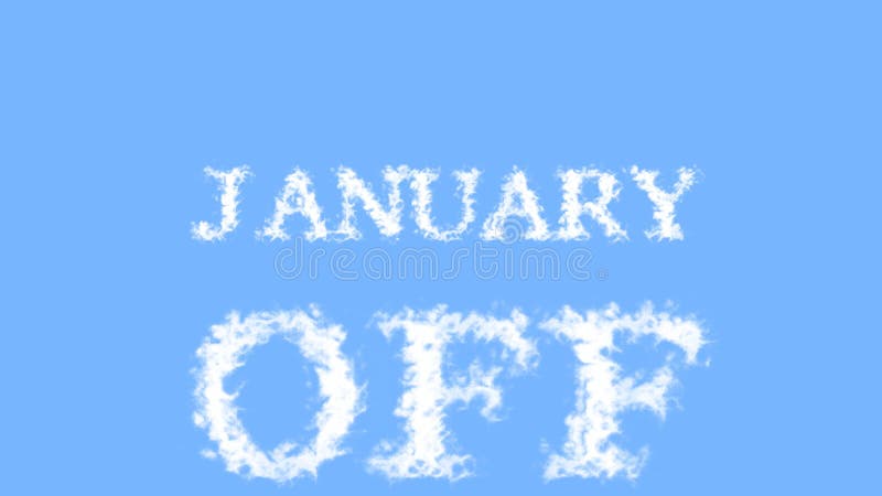 January Off Cloud Text Effect Sky Isolated Background Stock ...
