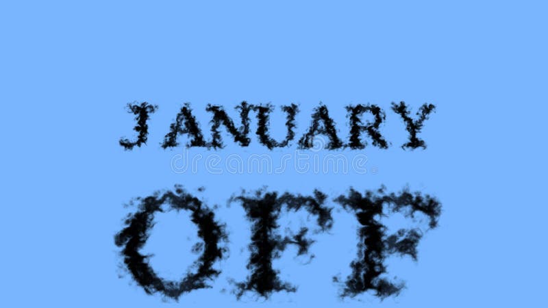 January Off Smoke Text Effect Sky Isolated Background Stock Footage ...