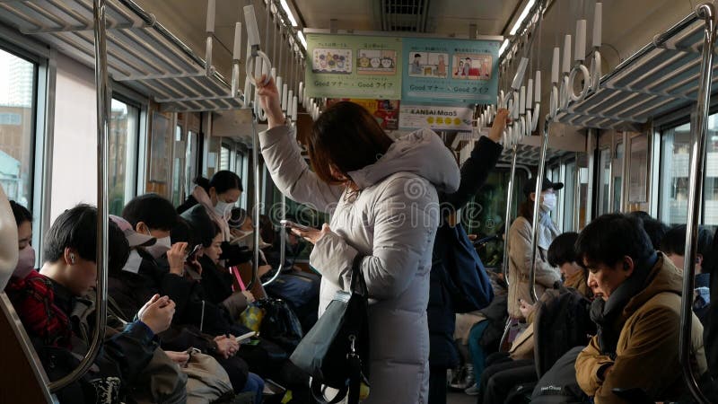 Interior Inside Local Public Train Transportation Commuter with Crowded ...