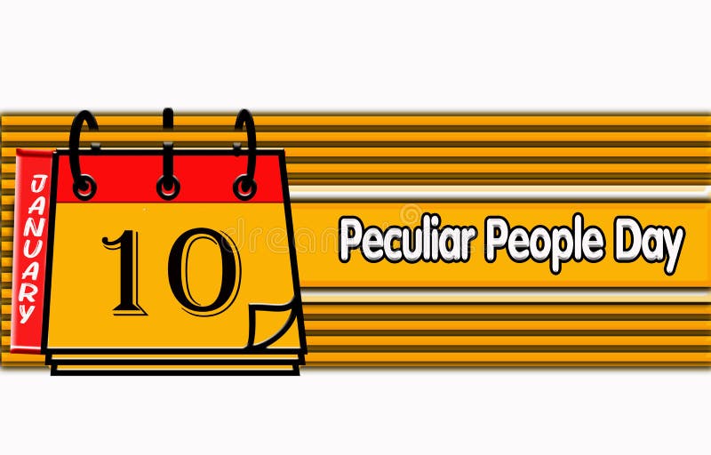 10 January, Peculiar People Day, Text Effect on White Background Stock ...