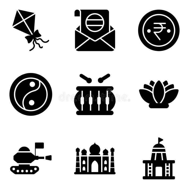 26 January Republic Day Vector Icons Stock Vector - Illustration of ...