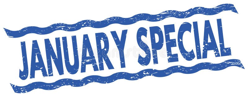 JANUARY SPECIAL Text on Blue Lines Stamp Sign Stock Illustration ...