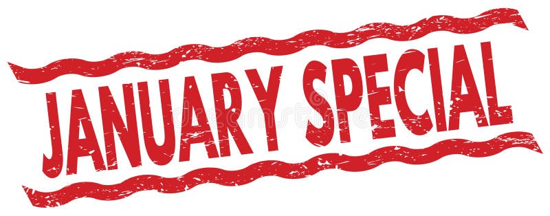 JANUARY SPECIAL Text on Red Lines Stamp Sign Stock Illustration ...