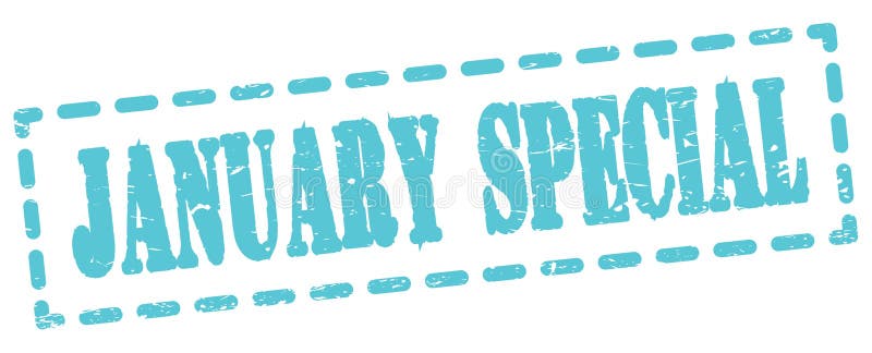 JANUARY SPECIAL Text Written on Blue Stamp Sign Stock Illustration ...
