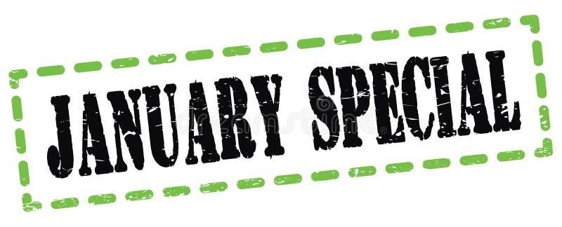 JANUARY SPECIAL Text Written on Green-black Stamp Sign Stock ...