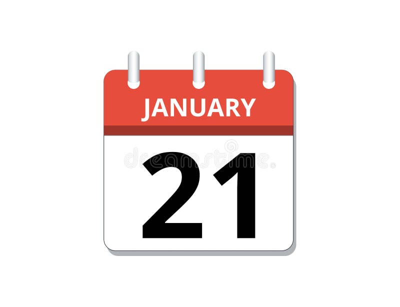 January, 21st Calendar Icon Vector, Concept of Schedule, Business and ...
