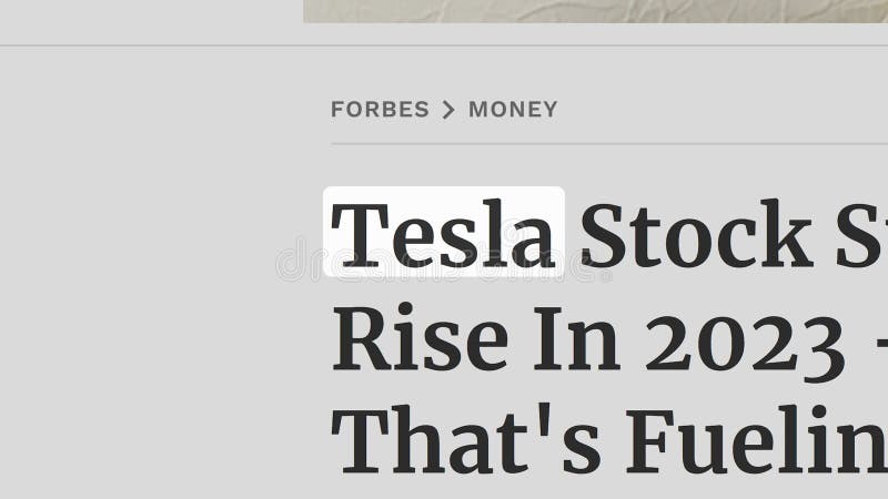 January 2023: Tesla Headlines Fast Sequence Stock Footage - Video of ...