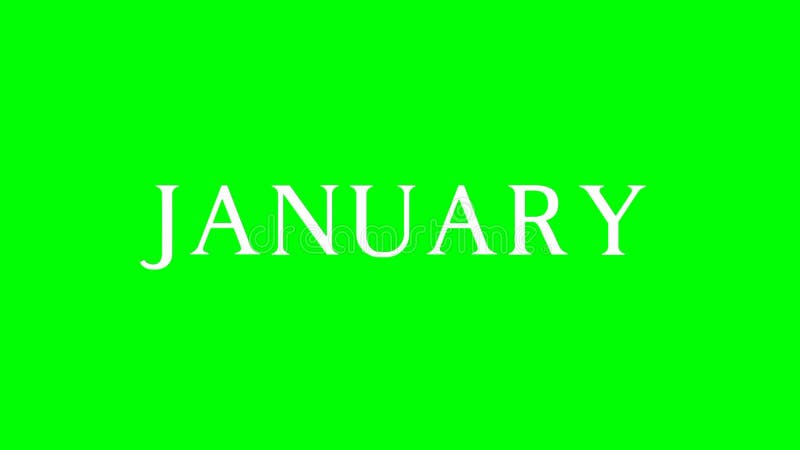 January Text Green Screen Animated Video Stock Video - Video of date ...