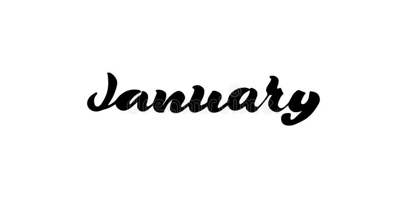 January Text Modern Calligraphy Vector Stock Vector - Illustration of ...