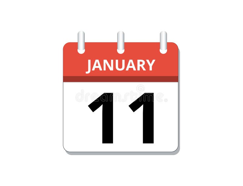 January, 11th Calendar Icon Vector, Concept of Schedule, Business and ...