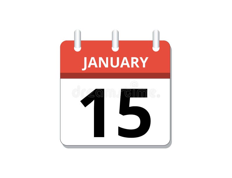 January, 15th Calendar Icon Vector, Concept of Schedule, Business and ...
