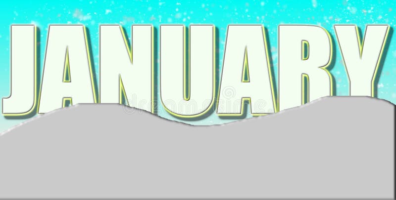 A January Title with a Snowy Landscape Stock Illustration ...