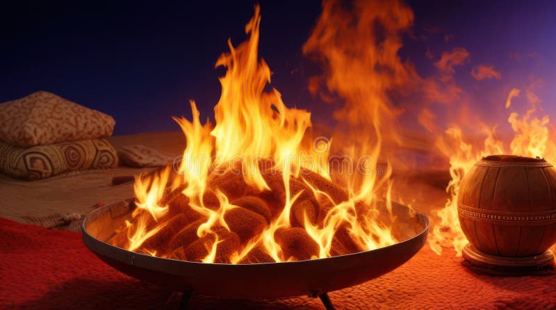 January 13, Traditional Bonfire, Burning Fire, Festive Feast Stock ...