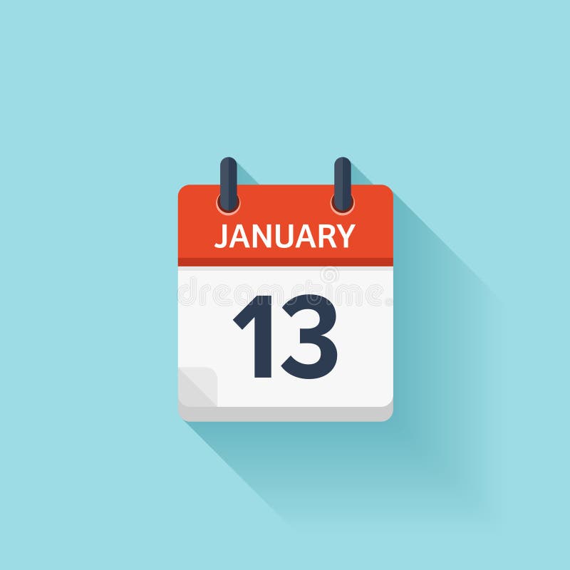 January 13. Vector Flat daily Calendar Icon. Date and Time, Day, Month ... January 13. Vector Flat daily Calendar Icon. Date and Time, Day, Month ...