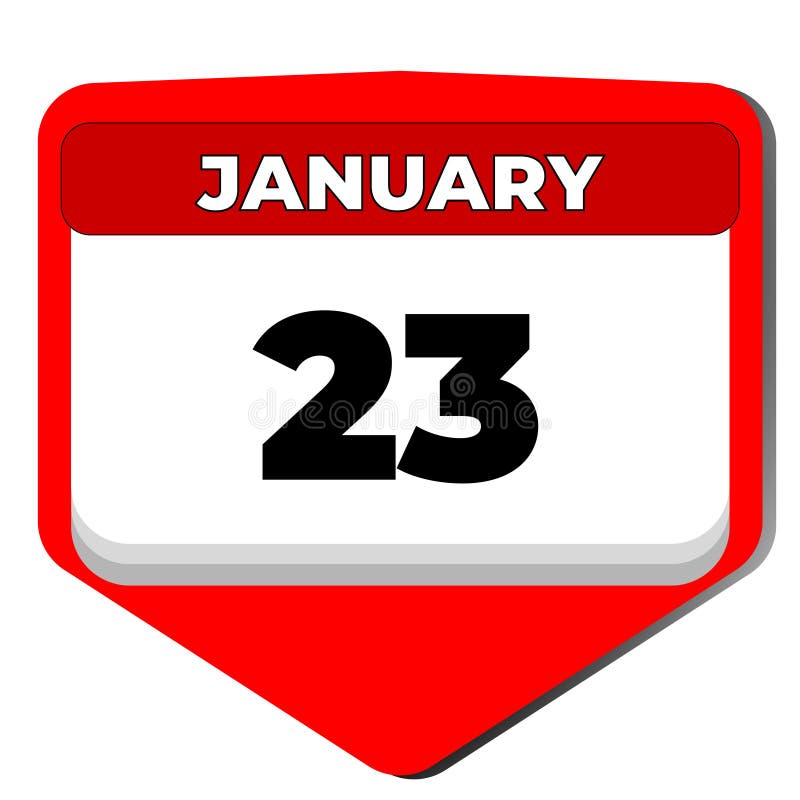 23 January Vector Icon Calendar Day. 23 Date of January. Twenty Third ...
