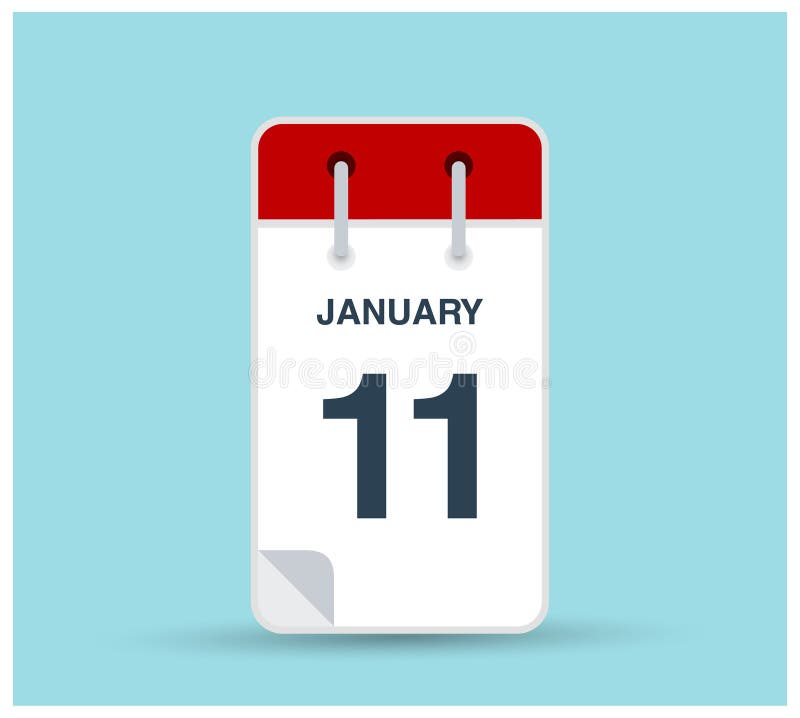 January 11 Vertical Calendar Leaf Stock Vector - Illustration of ...