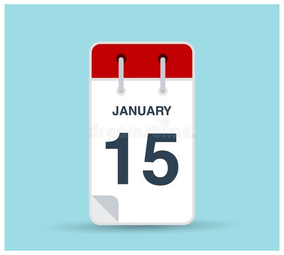 January 15 Vertical Calendar Leaf Stock Vector - Illustration of date ...