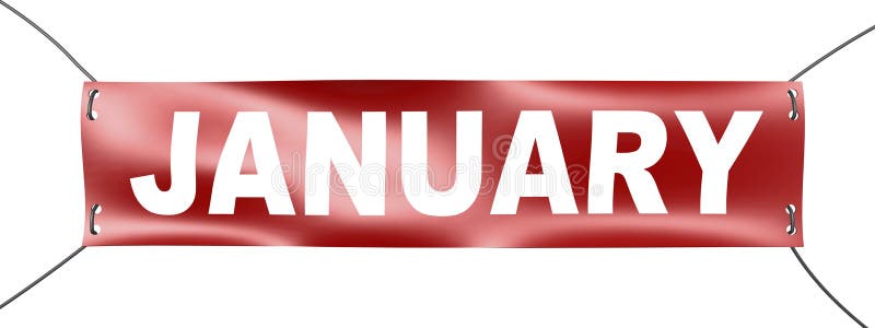 January word on red banner stock illustration. Illustration of ...
