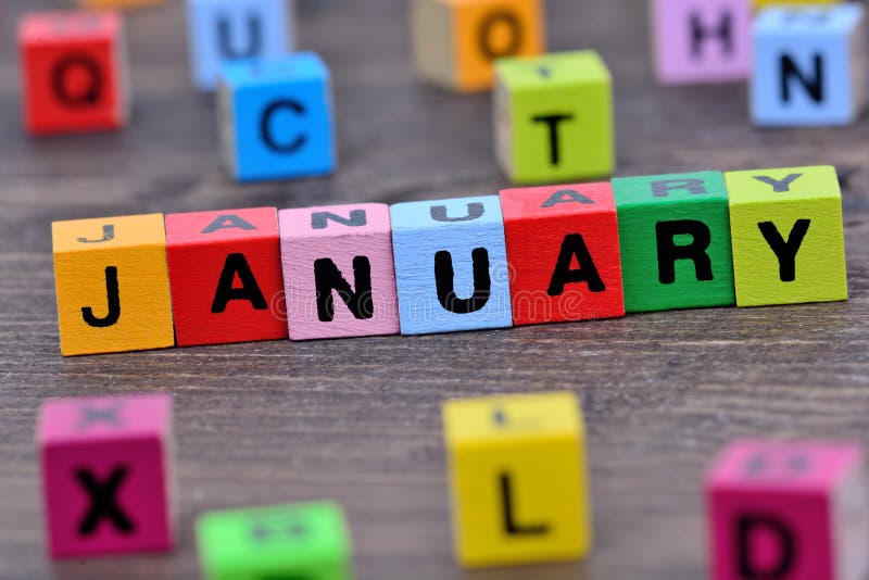JANUARY Word Made of Different Fruits and Berries Stock Image - Image ...