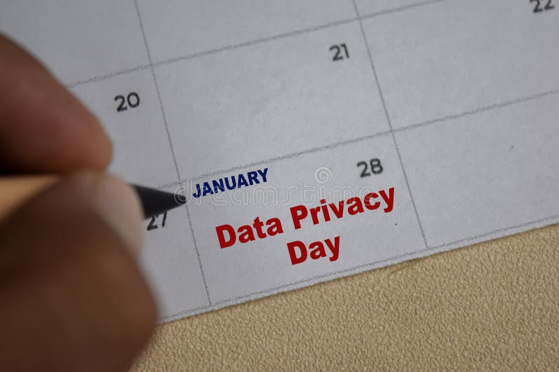 January 28. Writing Text Data Privacy Day on Calendar Date. Save the ...