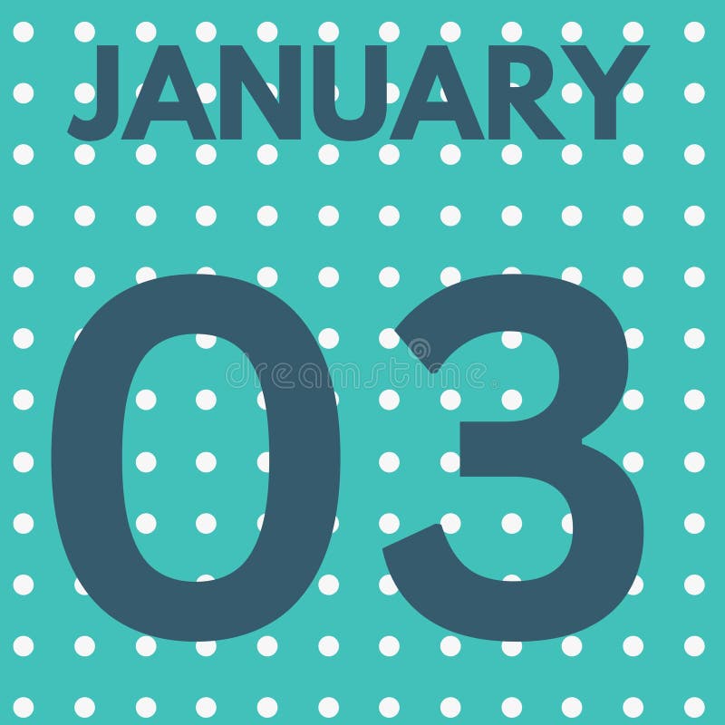 January 3 , Calendar , daily Calendar Icon in Flat Design Style Stock ...