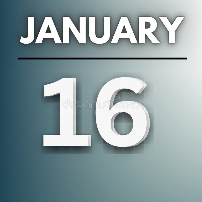 January 16 , Calendar , daily Calendar Icon in Flat Design Style Stock ...