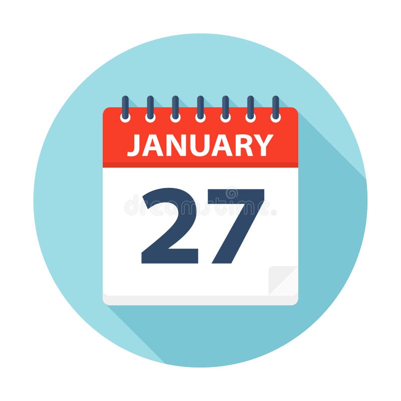 27 Janvier - Icône De Calendrier Illustration Stock - Illustration du ...