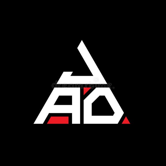 JAO Triangle Letter Logo Design with Triangle Shape. JAO Triangle Logo ...