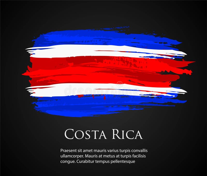 Vector Template Illustration Costa Rica Flag Europe Country Red White ...