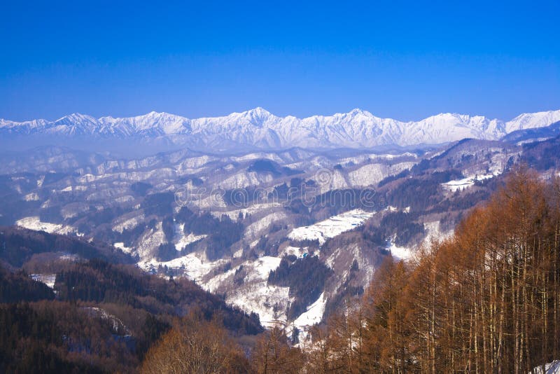 Japan Alps in winter stock photo. Image of japan, snowy - 38415928