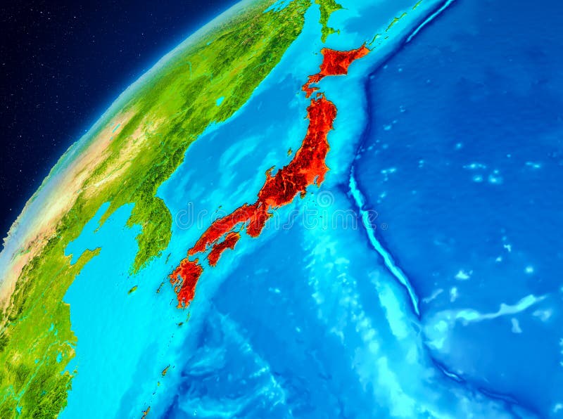 Japan auf Erde mit Netz stock abbildung. Illustration von japanisch ...