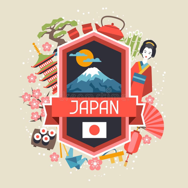 Japan background design stock vector. Illustration of country - 50589441