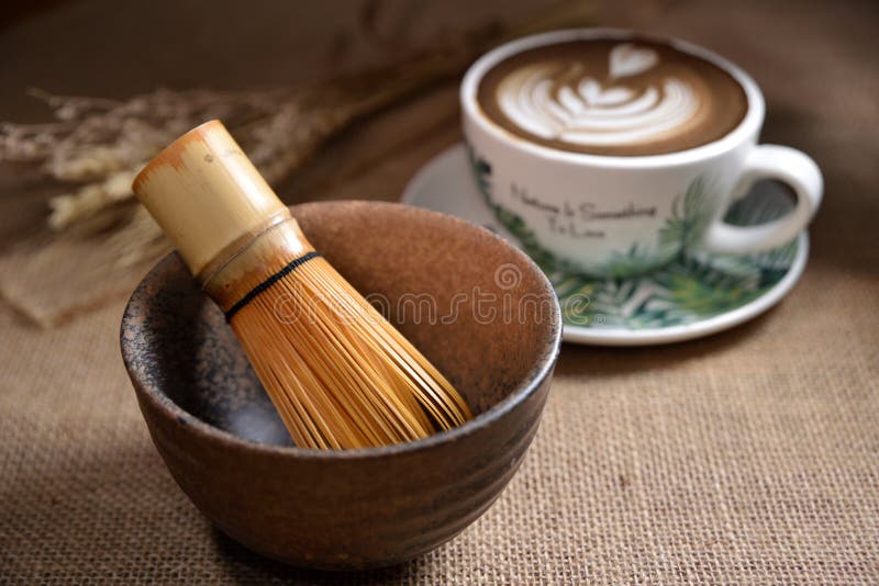 Japan bamboo Stirrer mixer stock image. Image of coco - 184862281