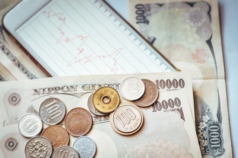Japan Banknotes & Coins for Business Stock Image - Image of paying ...