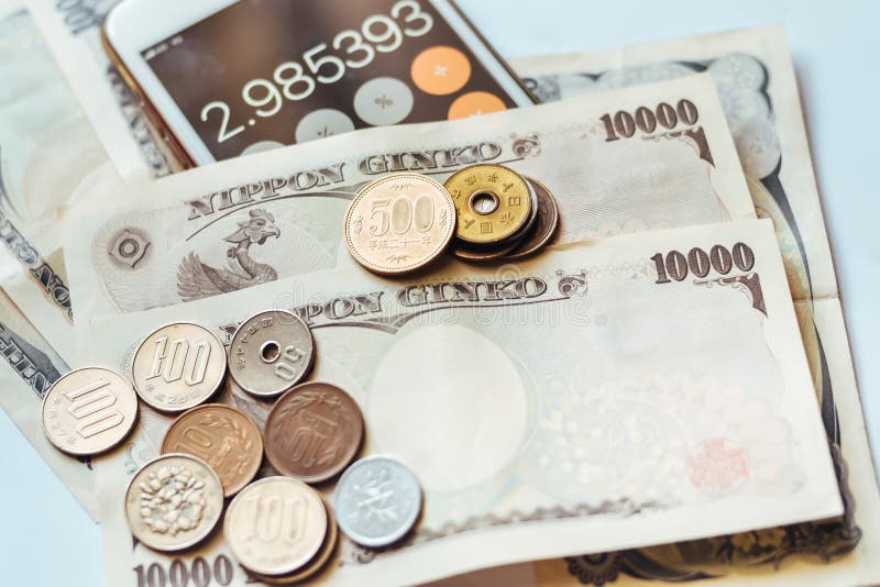 Japan Banknotes & Coins for Business Stock Image - Image of ginko ...