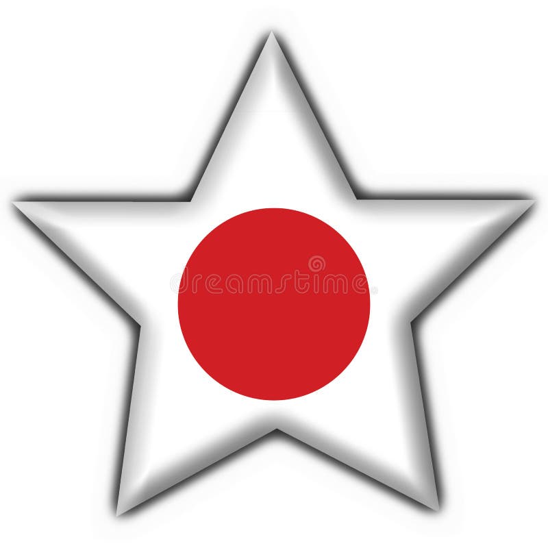 Japan Button Flag Star Shape Stock Illustration - Illustration of icon ...