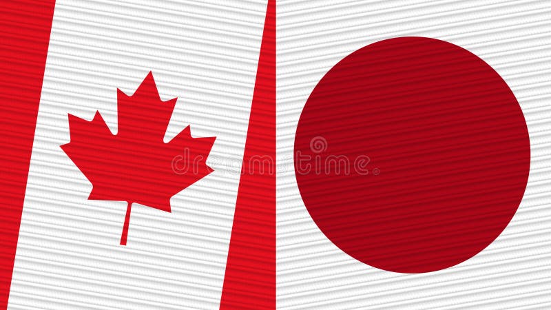 Canada and Japan Half Flags Together Stock Photo - Image of flag ...