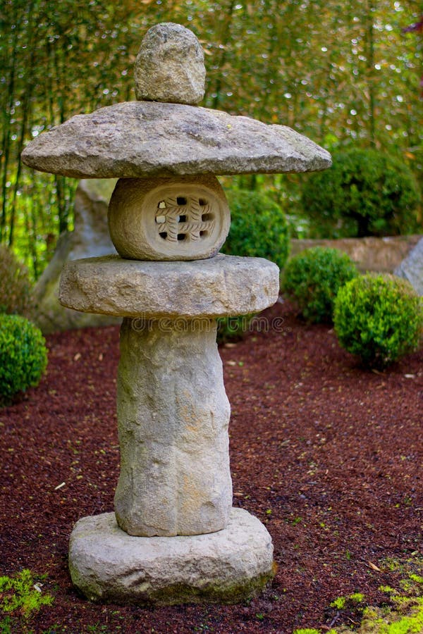 Japan column in zen garden stock image. Image of park - 105261429