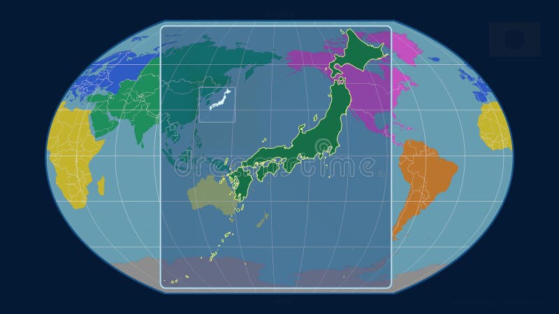 Japan - Continents. Kavrayskiy, Centered Stock Illustration ...