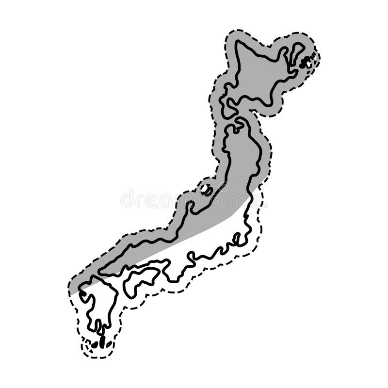 Japan country map stock illustration. Illustration of silhouette - 82474800